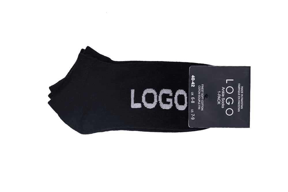 LOGO MENS ANKLE COTTON SOCKS (PACK OF 2)